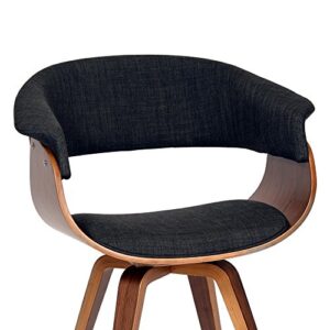 Armen Living Summer Chair in Charcoal Fabric and Walnut Wood Finish, 31" x 25" x 22"