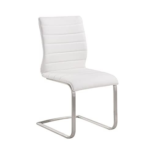 Armen Living Fusion Dining Chair, 37" x 18" x 22", White