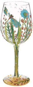 lolita dragonfly summer artisan painted wine glass gift, 440 ml