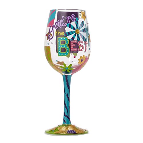 Lolita You’re the Best Painted Artisan Wine Glass, 444 liters