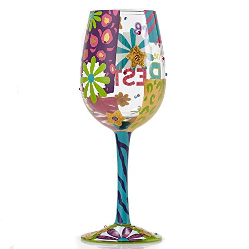 Lolita You’re the Best Painted Artisan Wine Glass, 444 liters