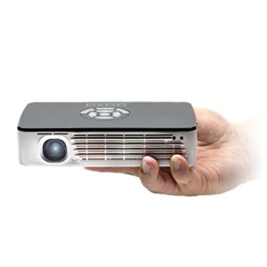 aaxa kp-700-01 p700 wxga led pico projector, 650 lumens, 70+ min battery, native 1280x800 hd resolution, 15,000 hour led, hdmi, media player, dlp