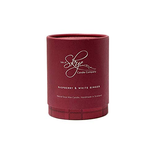 Isle of Skye Candle Company Raspberry and White Ginger Scottish Range Boxed Candle, White by Isle of Skye Candle Company