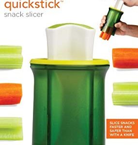 Chef'n Quick Stick Snack Slicer for Vegetable Snacks and Appetizers with Stainless Steel Blades, Arugula/Wasabi -