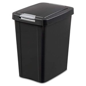 sterilite 10439004 7.5 gallon black plastic touchtop wastebasket