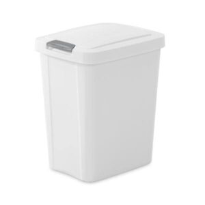 sterilite 10438004 7.5 gallon white touchtop™ wastebasket