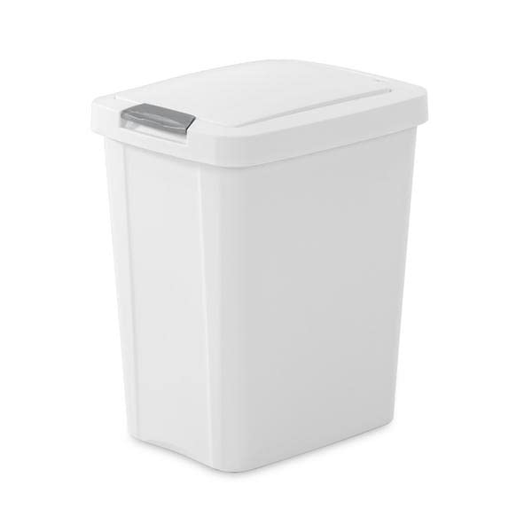 Sterilite 10438004 7.5 Gallon White TouchTop™ Wastebasket