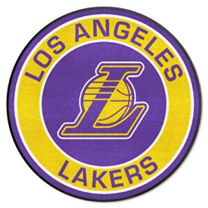 fanmats 18839 nba los angeles lakers roundel mat, team color, 27" diameter