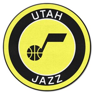 fanmats 18854 nba utah jazz roundel mat, team color, 27" diameter