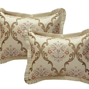 Chic Home - CS4610-AN 9 Piece Aubrey Decorator Upholstery Comforter Set and Pillows Ensemble, King, Beige