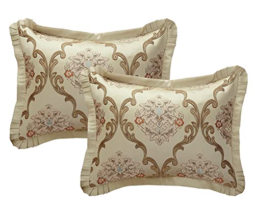 Chic Home - CS4610-AN 9 Piece Aubrey Decorator Upholstery Comforter Set and Pillows Ensemble, King, Beige