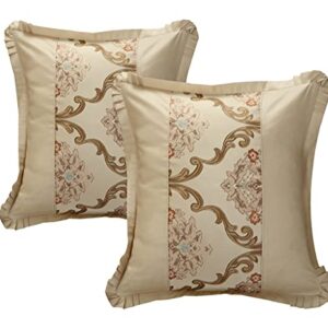 Chic Home - CS4610-AN 9 Piece Aubrey Decorator Upholstery Comforter Set and Pillows Ensemble, King, Beige