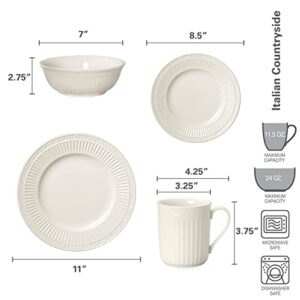 Mikasa Italian Countryside 16-Piece Dinnerware Set, Service for 4, Ivory