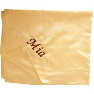 Custom Embroidered Personalized Two Ply Satin Baby Blanket in Multiple Colors