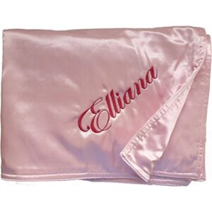 Custom Embroidered Personalized Two Ply Satin Baby Blanket in Multiple Colors