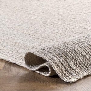 nuLOOM Rigo Hand Woven Farmhouse Jute Area Rug, 8x10, Off White