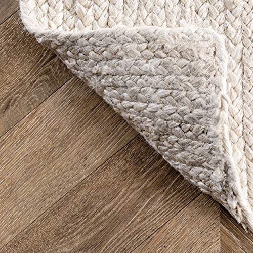 nuLOOM Rigo Hand Woven Farmhouse Jute Area Rug, 8x10, Off White