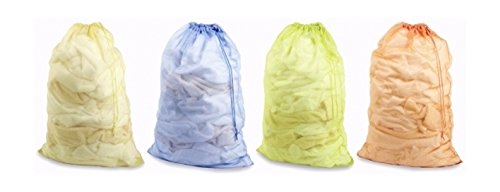 2 Pack Nylon Mesh Laundry Bag With Drawer String Home School Sports