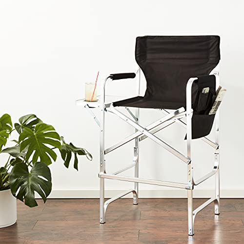 Trademark Innovations Director's Chair, Aluminum, Black