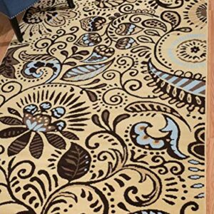 United Weavers Dallas Bandanna Area Rug - Blue, 8x11, Paisley Indoor Rug with Graphic Pattern, Jute Backing