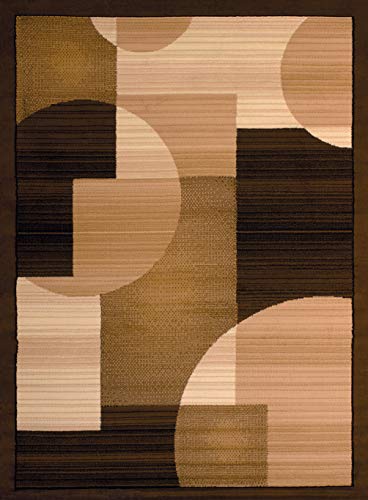 United Weavers Dallas Zoom Area Rug – Brown, 5x8, Contemporary Indoor Rug with Jute Backing, Geometric Pattern