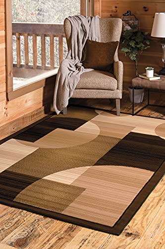 United Weavers Dallas Zoom Area Rug – Brown, 5x8, Contemporary Indoor Rug with Jute Backing, Geometric Pattern