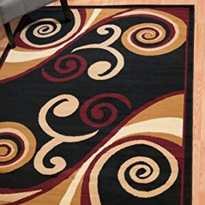 United Weavers of America, Dallas Collection, Area Rug, Indoor, Polypropylene, Jute Backing, Stain Resistant, Contemporary, Burgundy, ‎Paisley Pattern, 5'3" x 7'2"