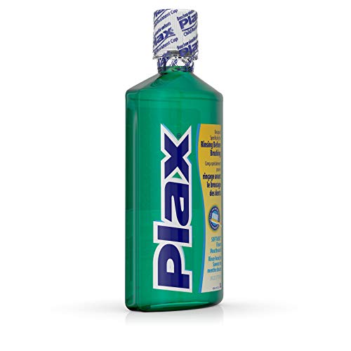 Plax Oral Rinse Mouthwash, Daily Mouth Rinse Designed Specifically for Rinsing Before Brushing, with a Refreshing Soft Mint Flavor, 24 fl. oz (Pack of 12)