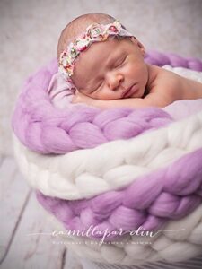 eight-foot (2.4 meter) long merino wool braids for newborn photography