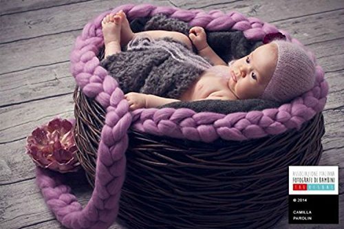 Eight-foot (2.4 meter) Long Merino Wool Braids for Newborn Photography