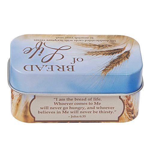 Christian Art Gifts Bible Verse Promise Cards | Bread of Life – 202 Scriptures to Nourish Your Soul | Daily Encouraging Pocket Size Scripture Cards for Men and Women in Decorative Tin