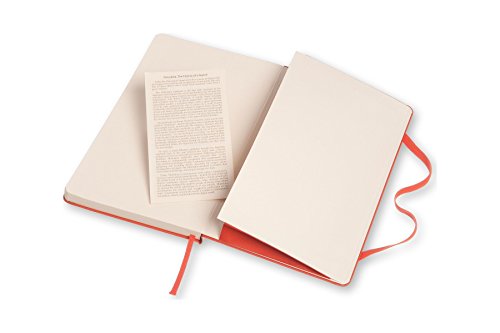 Moleskine Classic Notebook, Large, Plain, Coral Orange, Hard Cover (8051272893694)