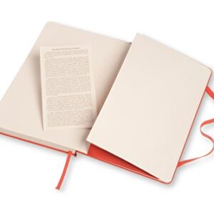 Moleskine Classic Notebook, Large, Plain, Coral Orange, Hard Cover (8051272893694)