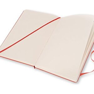 Moleskine Classic Notebook, Large, Plain, Coral Orange, Hard Cover (8051272893694)