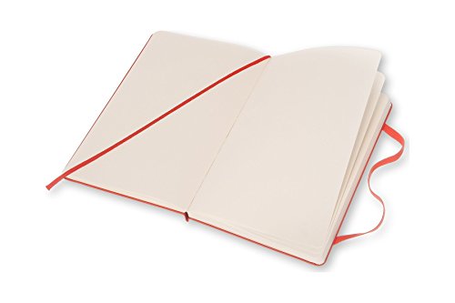 Moleskine Classic Notebook, Large, Plain, Coral Orange, Hard Cover (8051272893694)