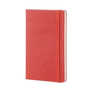 Moleskine Classic Notebook, Large, Plain, Coral Orange, Hard Cover (8051272893694)