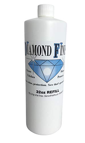 Diamond Finish 32oz Refill Multi Surface Nano Cleaner Polish Protector for Vehicles, Home, Boats; Removes Dead Bug-Residue, Tar, Bird Poop, Brake Dust, Tree Sap, Grease, Fingerprints - while it Shines