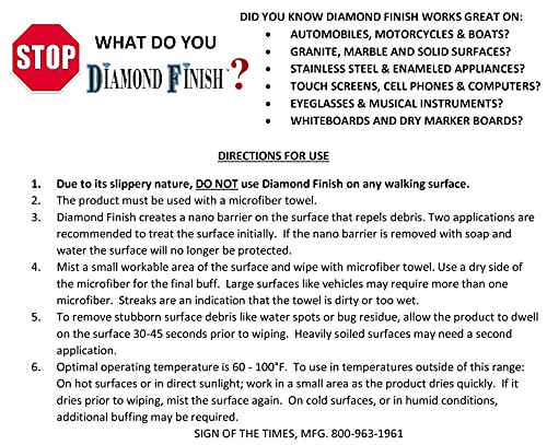 Diamond Finish 32oz Refill Multi Surface Nano Cleaner Polish Protector for Vehicles, Home, Boats; Removes Dead Bug-Residue, Tar, Bird Poop, Brake Dust, Tree Sap, Grease, Fingerprints - while it Shines