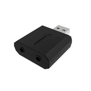 sabrent usb to 2 x 3.5mm stereo jack splitter adapter for speaker and headphone support windows and mac. plug and play no drivers needed. (au-2x35)