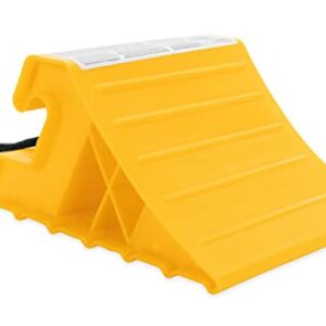 Camco Super Wheel Chock with Rope - Helps Keep Your Trailer in Place So You Can Re-Hitch - (44475) , Yellow