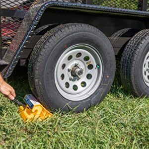 Camco Super Wheel Chock with Rope - Helps Keep Your Trailer in Place So You Can Re-Hitch - (44475) , Yellow