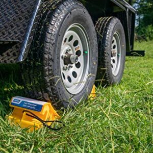 Camco Super Wheel Chock with Rope - Helps Keep Your Trailer in Place So You Can Re-Hitch - (44475) , Yellow