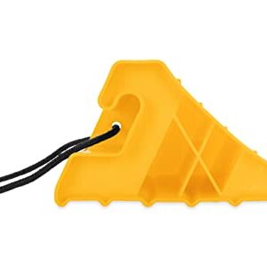 Camco Super Wheel Chock with Rope - Helps Keep Your Trailer in Place So You Can Re-Hitch - (44475) , Yellow