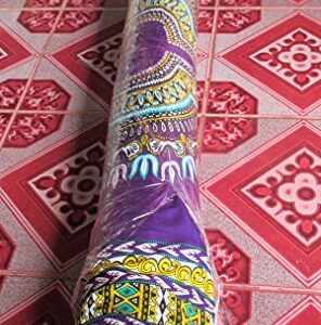 Full Funk Thin Bright African Dashiki Rayon Fabric Print 42inch x 3yard Bolt, Pattern A Violet