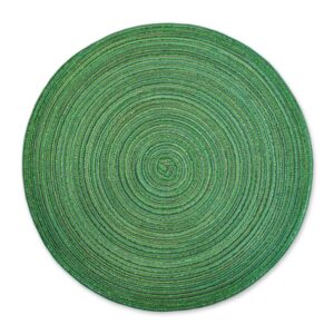 DII Tabletop Collection, Variegated Round Placemat, Round, 15" Diameter, Sparkle Green, 6 Piece