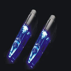 GS GLOWSEEN Pen Light LED Pen with Light, Light Up Penlight for Night Writing - One Set Extra Batteries and Ink Cartridges Included-2 Pack -Blue