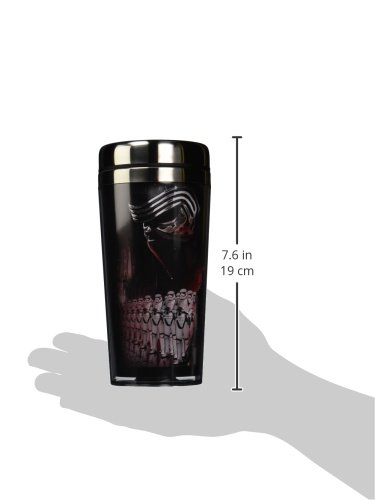 Silver Buffalo SE0387ST Disney Star Wars Ep7 Villain Group Poster Stainless Steel Travel Mug, 16 oz, Multicolor