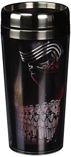 Silver Buffalo SE0387ST Disney Star Wars Ep7 Villain Group Poster Stainless Steel Travel Mug, 16 oz, Multicolor