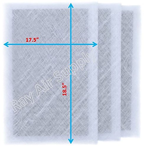 RayAir Supply 20x20 Dynamic Air Cleaner Replacement Filter Pads 20X20 Refills (3 Pack) White