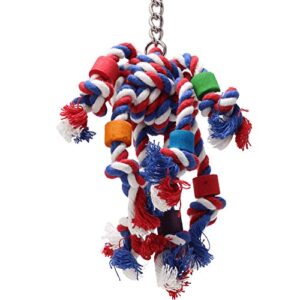 Bonka Bird Toys 55094 Rope Jumble Plucking Preening Bird Toy for Pet Budgie Parakeet Lovebirds Conures Small or Medium Parrots Cages